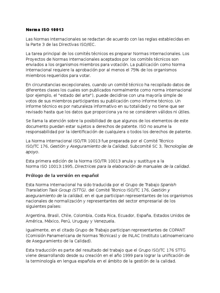 Norma ISO 10013 | PDF | Gestión de la calidad | Organización ...