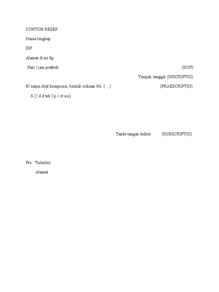 Contoh Resep | PDF | Kesehatan Holistik