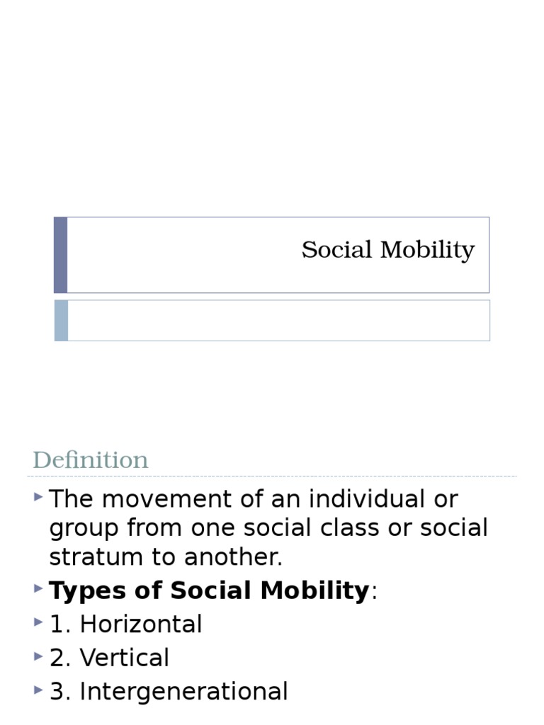 Social Mobility | PDF | Social Mobility | Social Stratification
