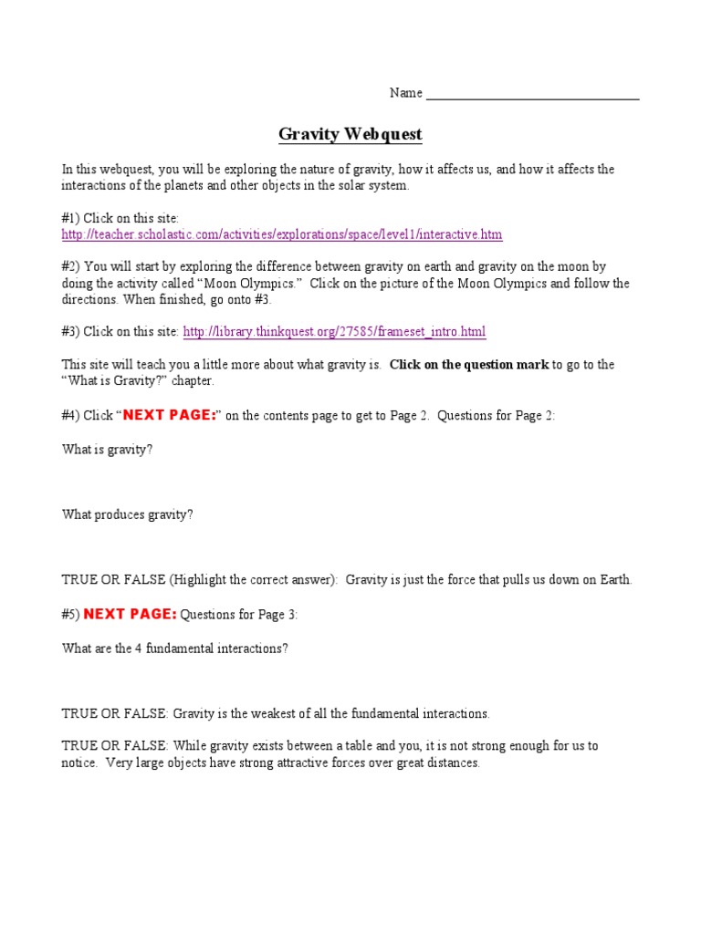 3rd Grade Solar System Webquest