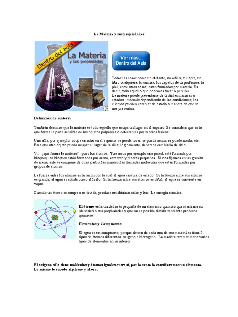 La Materia y Sus Propiedades | PDF | Densidad | Importar