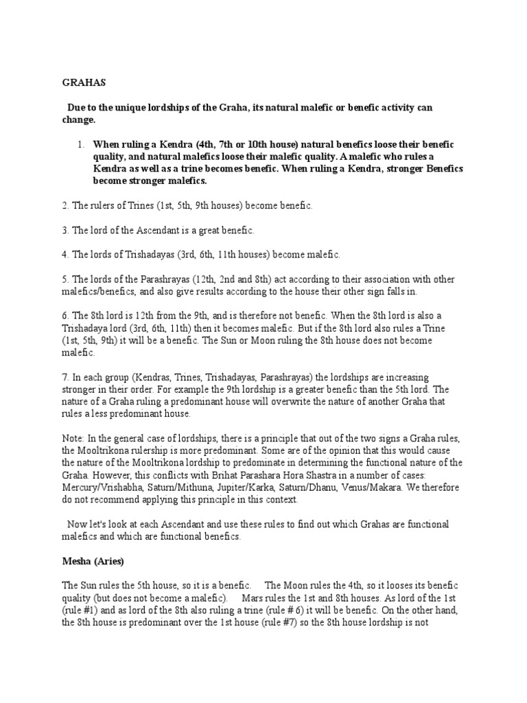 Malefic and Benefic Planets in Astrology | PDF | Planets In Astrology ...