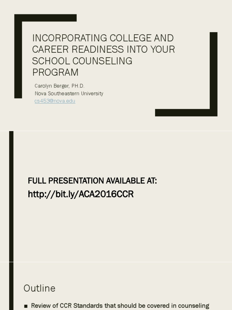 Incorporating College and Career Readiness Into Your School Counseling ...