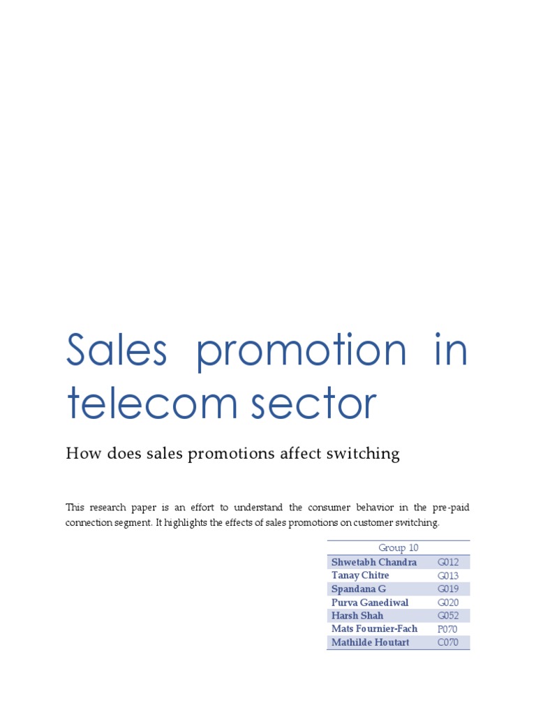 Impact of Promotions on Telecom Switching | PDF | Consumer Behaviour ...