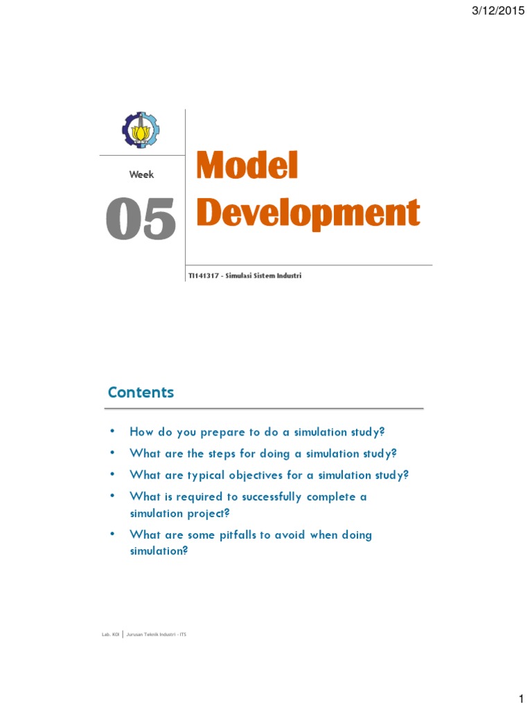 W5 - Model Development | PDF | Computer Simulation | Simulation