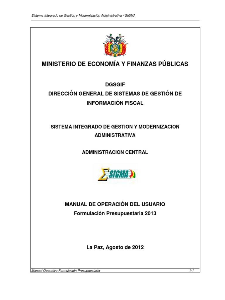 Manual Sigma 2013 | PDF | Point and Click | Presupuesto