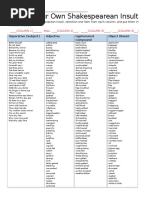 Shakespearean Insult Generator | PDF