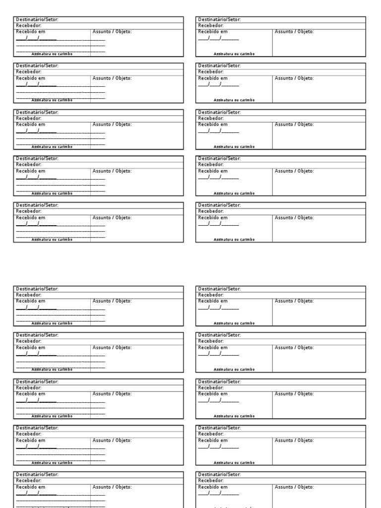 Modelo de Livro de Protocolo | PDF