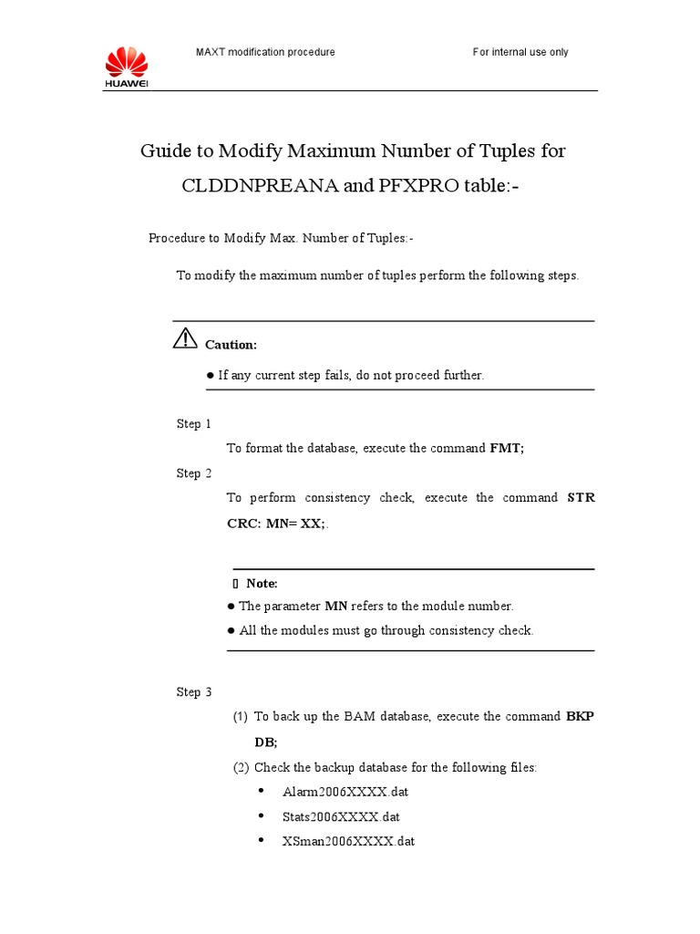 Huawei MSOFTX3000 Table Size Increaseing. | PDF | Data | Information ...