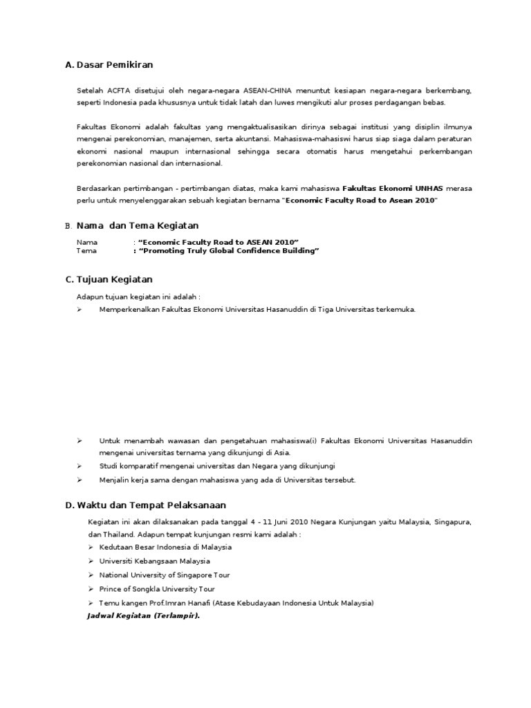 Proposal Study Tour | PDF