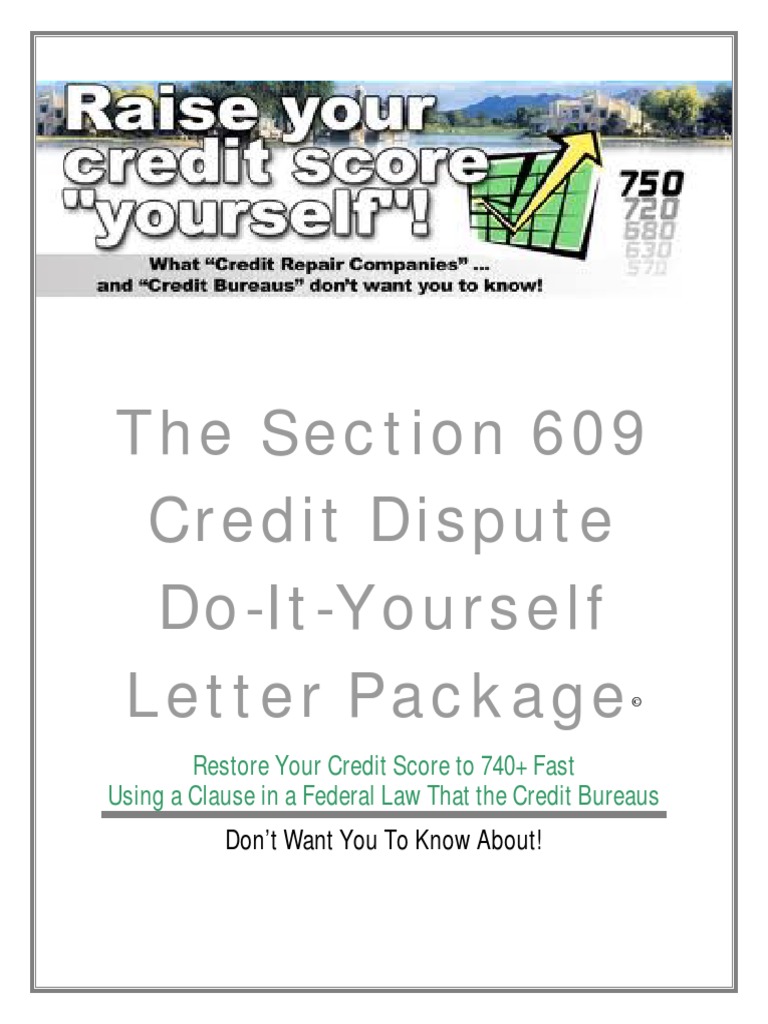 Section 609 | PDF | Credit Bureau | Credit Score