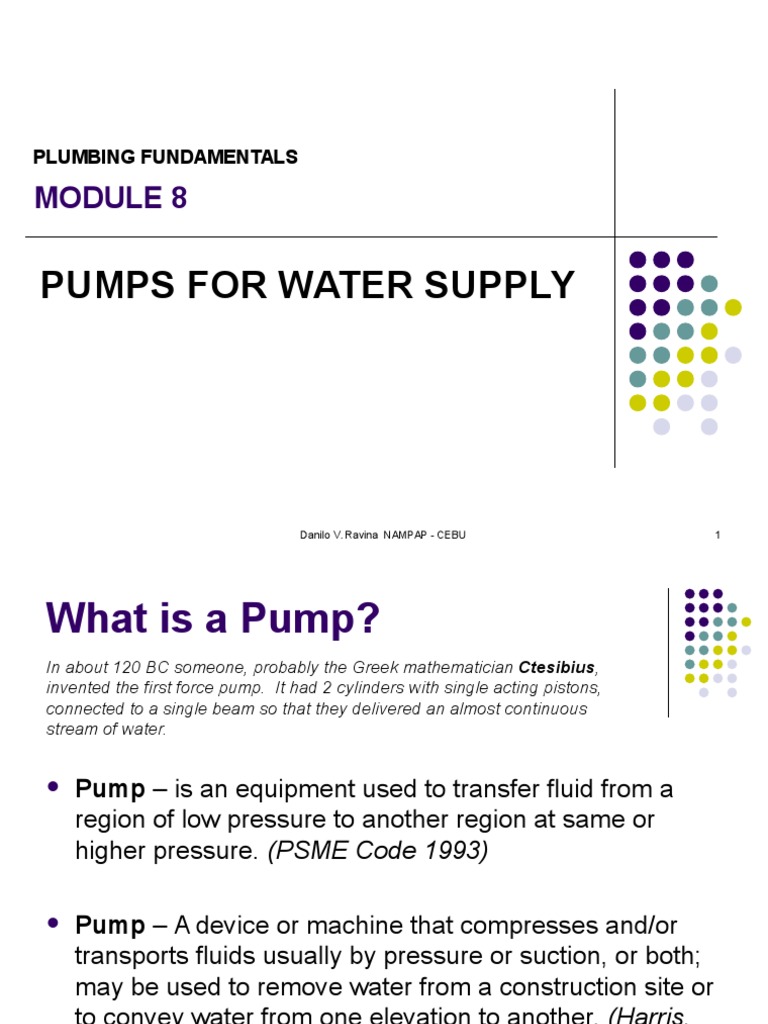 Types and Design of Water Supply Pumps | PDF | Pump | Continuum Mechanics