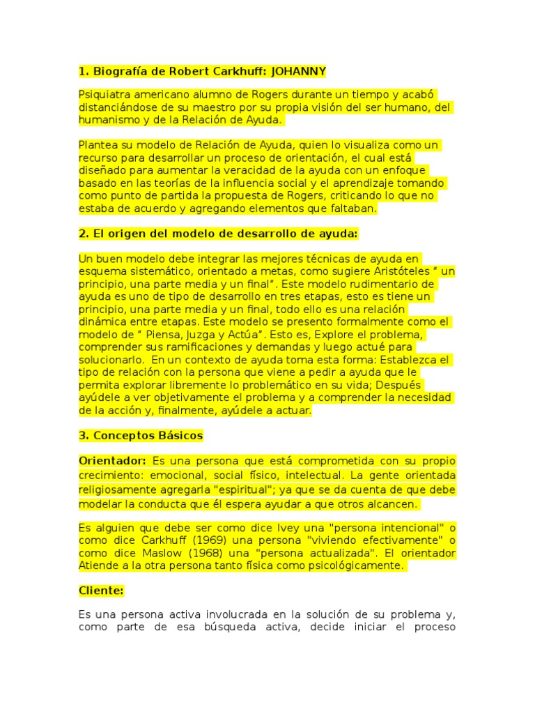 Relación de Ayuda Robert Carkhuff | Descargar gratis PDF | Sicología ...