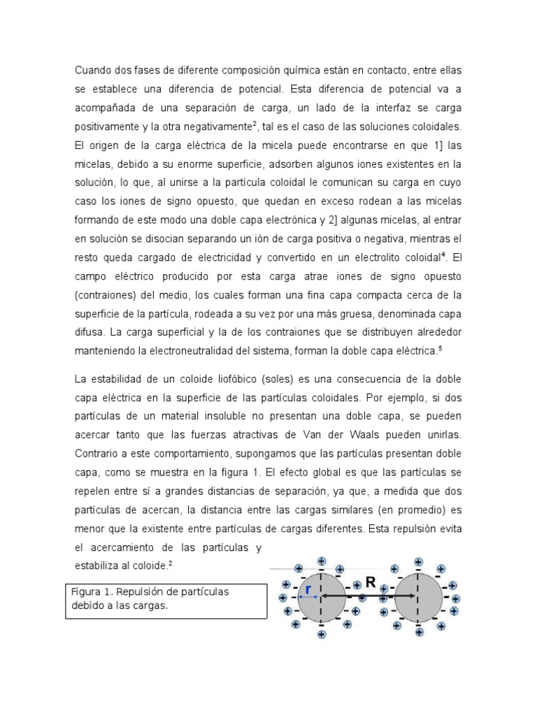 Propiedades Electricas de Los Coloides | PDF | Coloide | Electroforesis