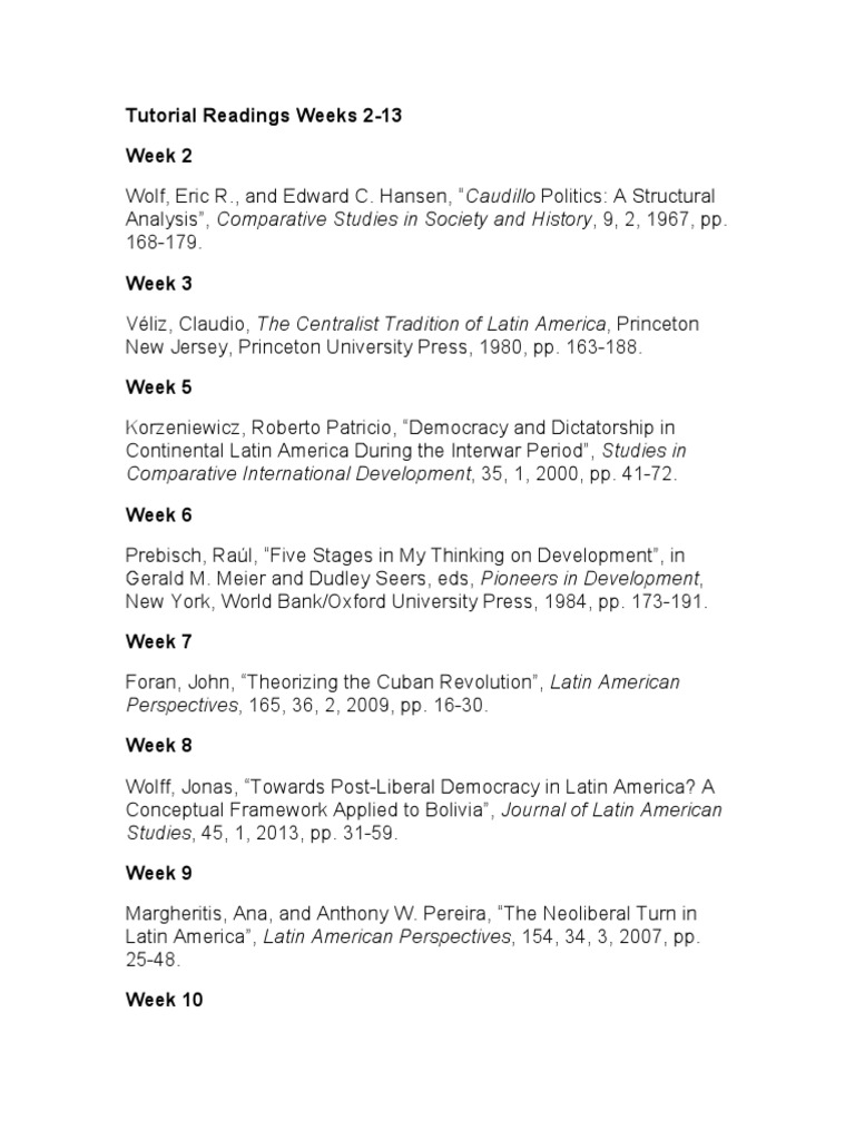 Latin American Political Readings 2-13 | PDF | History