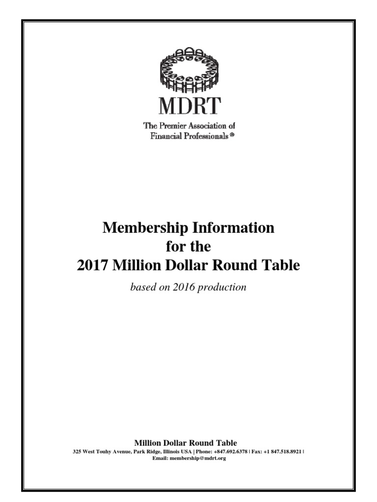 MDRT 2017 Membership Info | Life Insurance | Insurance