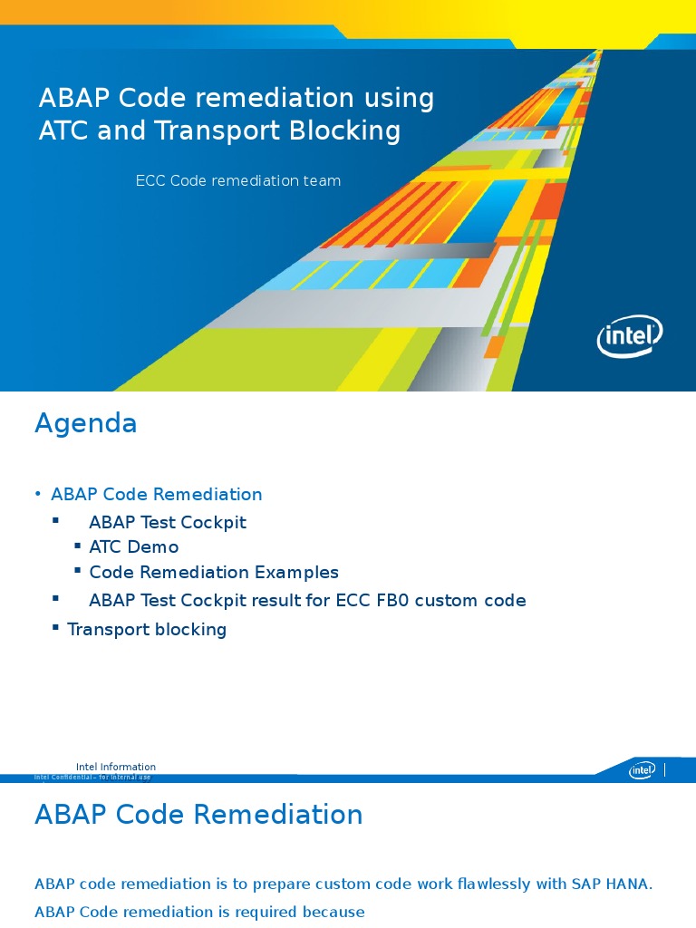 ABAP Code Remediation Using ATC and Transport Blocking For HANA | PDF ...