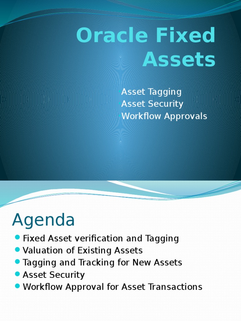 Fixed Assets Presentation | PDF | Oracle Database | Barcode