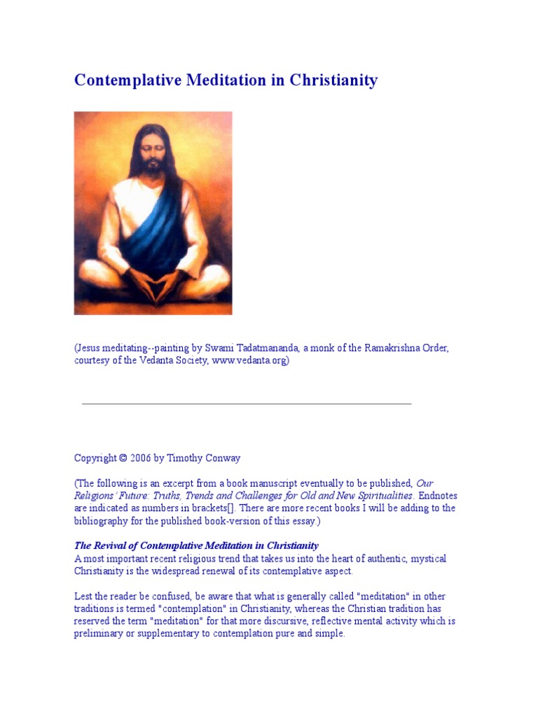 Contemplative Meditation in Christianity | PDF | Mysticism | Prayer