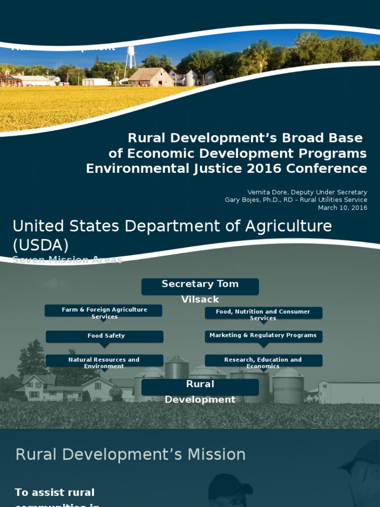 USDA Rural Development Programs Overview | PDF | Rural Utilities ...