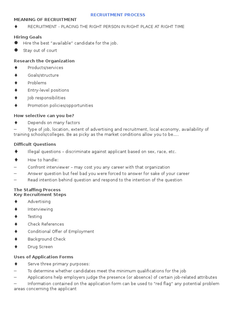 Recruitment Process | PDF | Recruitment | Labor
