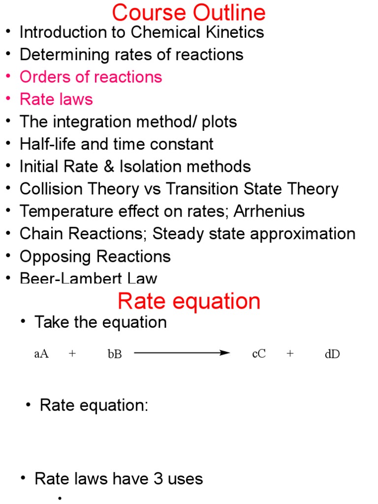Orders of Reactions - Rate Laws | PDF | Reaction Rate | Chemical Reactions
