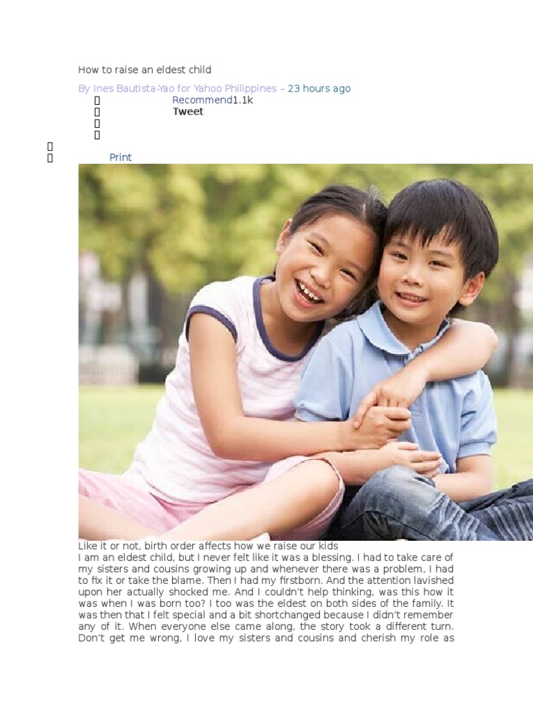 How To Raise An Eldest Child | PDF | Sibling | Behavioural Sciences