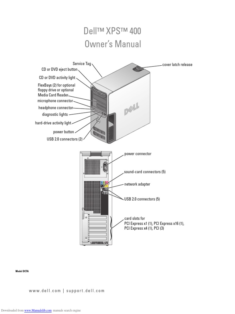 Dell™ XPS™ 400 Owner's Manual: Downloaded From Manuals Search Engine ...