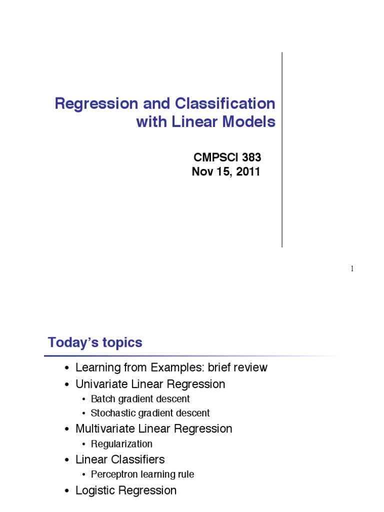 Linear Models | PDF | Cross Validation (Statistics) | Statistical Classification