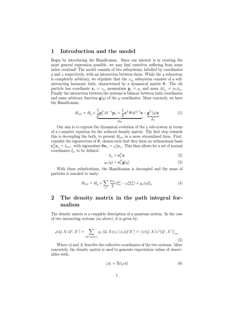 1 Introduction and The Model | PDF | Hamiltonian (Quantum Mechanics) | Eigenvalues And Eigenvectors