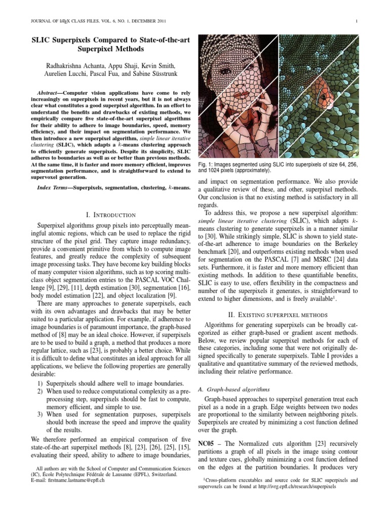 SLIC Superpixels Compared To State-Of-The-Art Superpixel Methods | PDF ...
