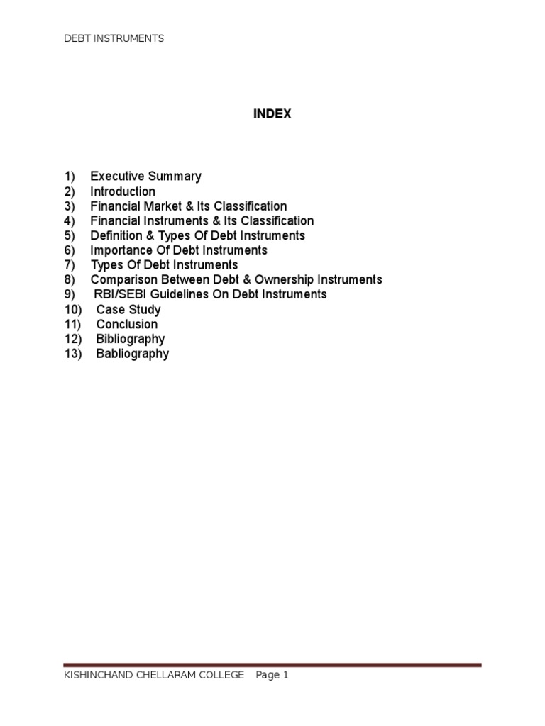 Debt Instruments | PDF | Financial Markets | Certificate Of Deposit