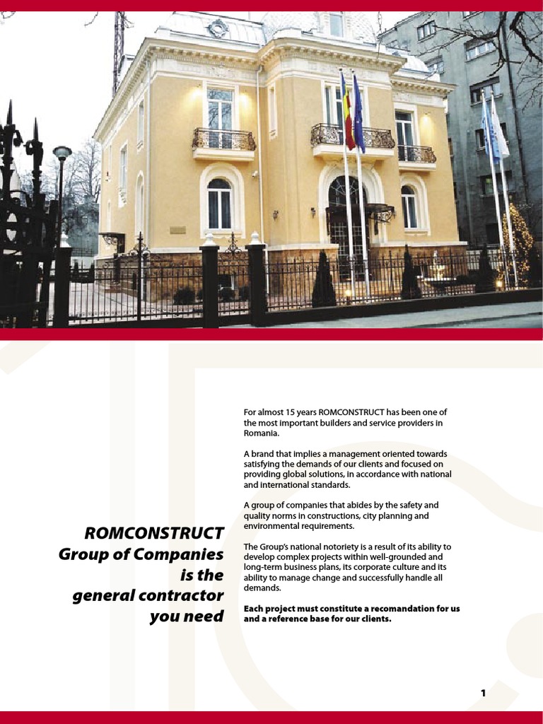 ROMCONSTRUCT: Leading Romanian Builder | PDF | Concrete | Quality ...