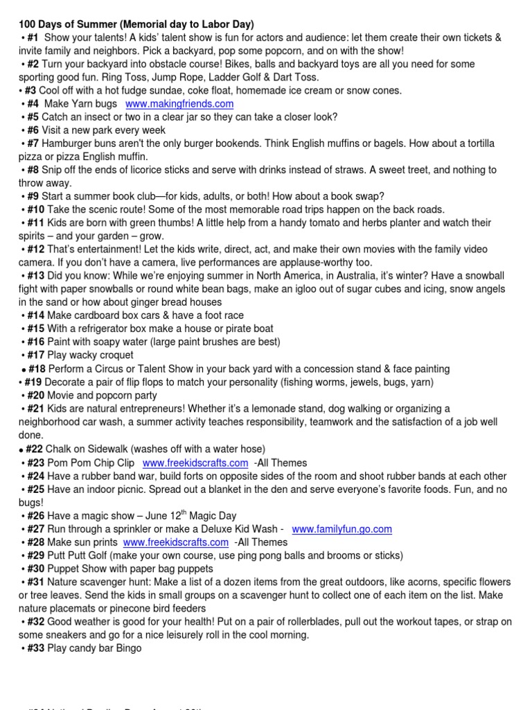 100 Days of Summer | PDF | Leisure | Nature