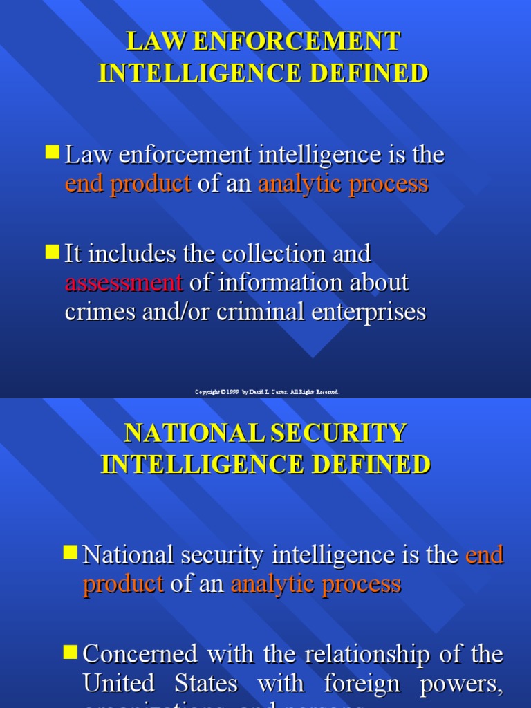 Law Enforcement Intelligence Defined | PDF | Intelligence Assessment ...