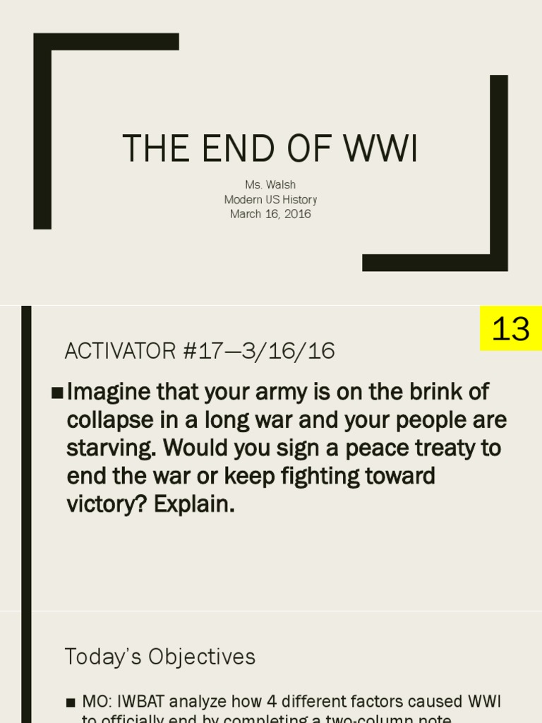 End of Wwi 3-16-16 | PDF