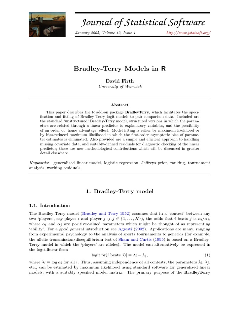 Brad - Terry Model | PDF | Errors And Residuals | Logistic Regression