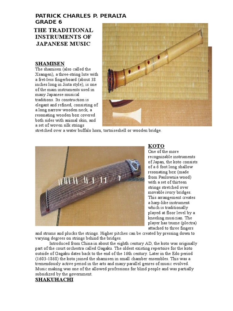 The Traditional Instruments of Japanese Music | PDF | String ...