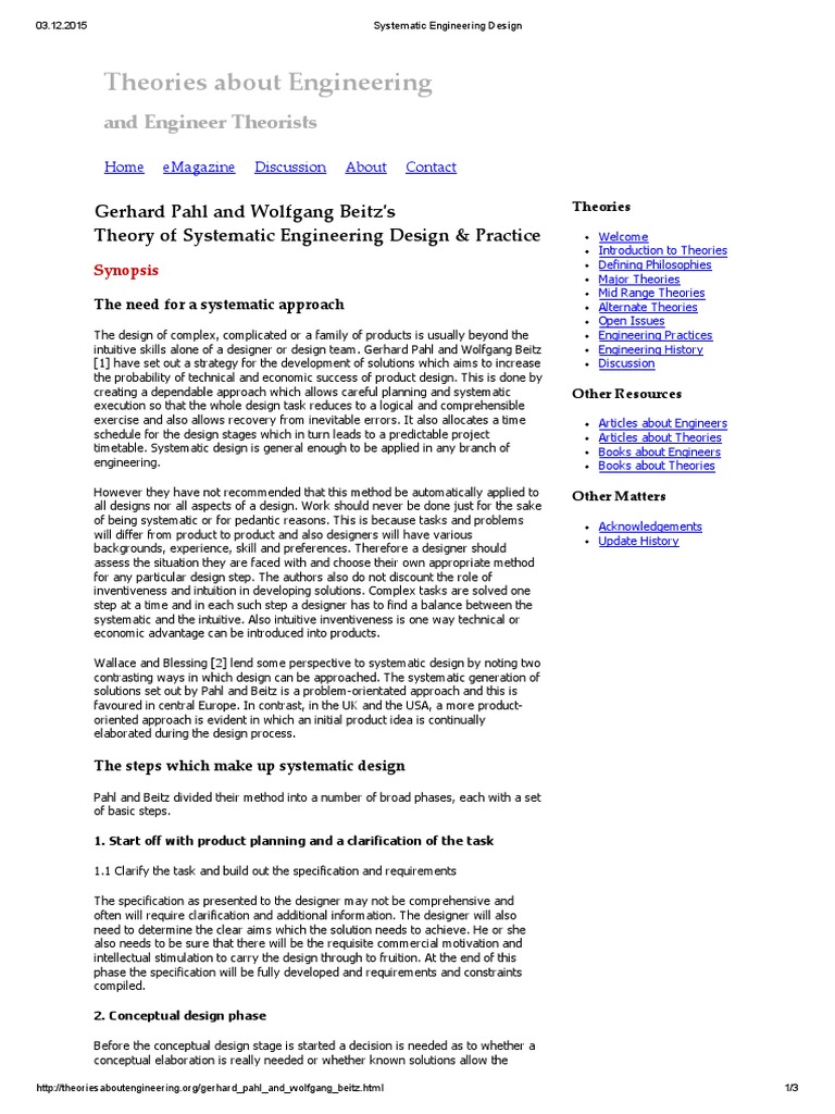 Systematic Engineering Design | PDF | Engineering Design Process ...