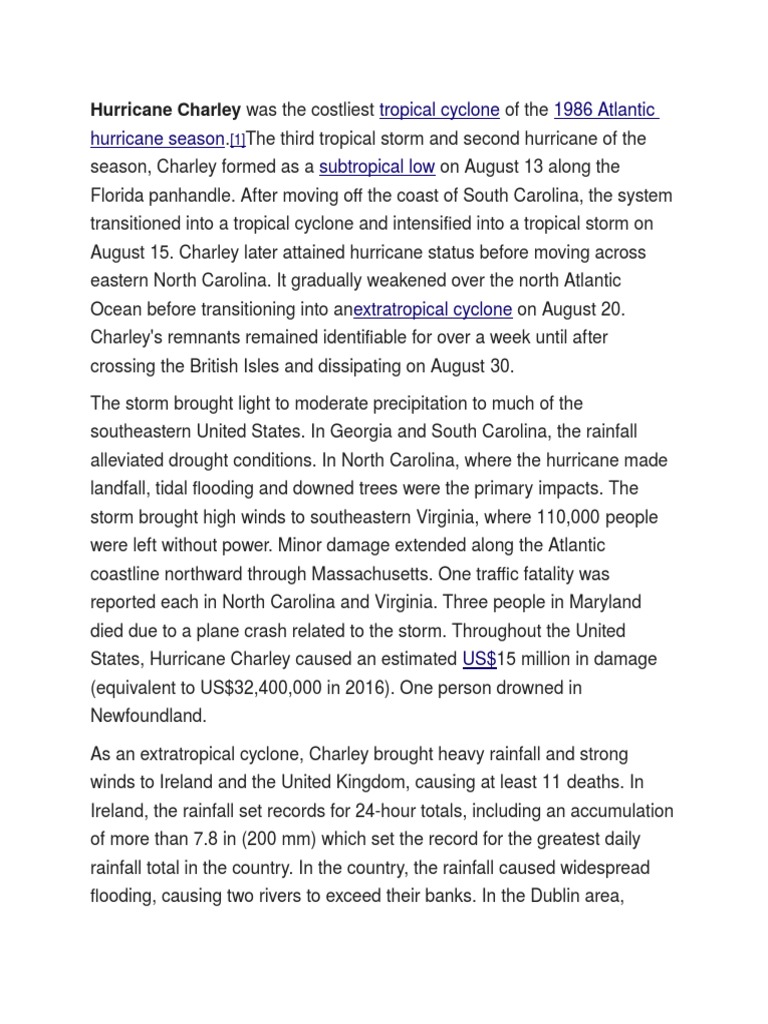 Hurricane Charley: Impact and Damage Report | PDF | Tropical Cyclones ...