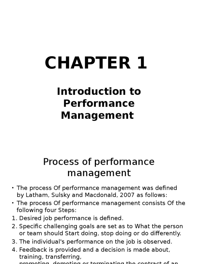 Introduction To Performance Management | PDF | Performance Management ...