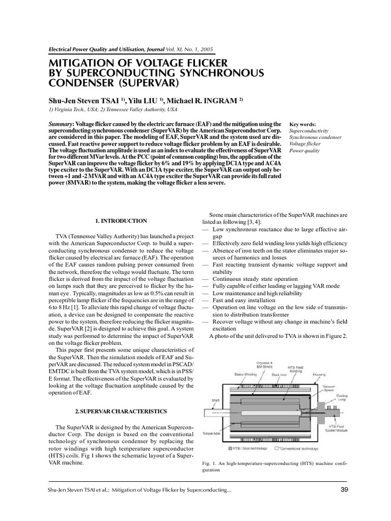 EAF Voltage Flicker Mitigation With Synchronous Condensers | PDF ...