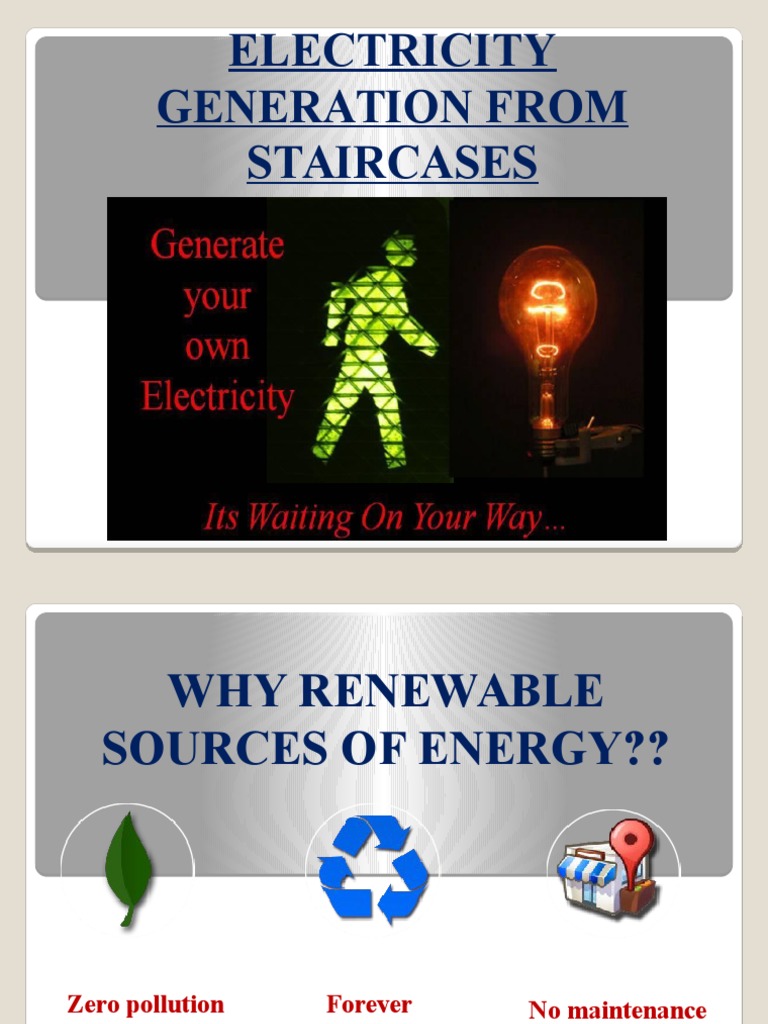 Foot Step Electricity Generation | PDF | Gear | Stairs