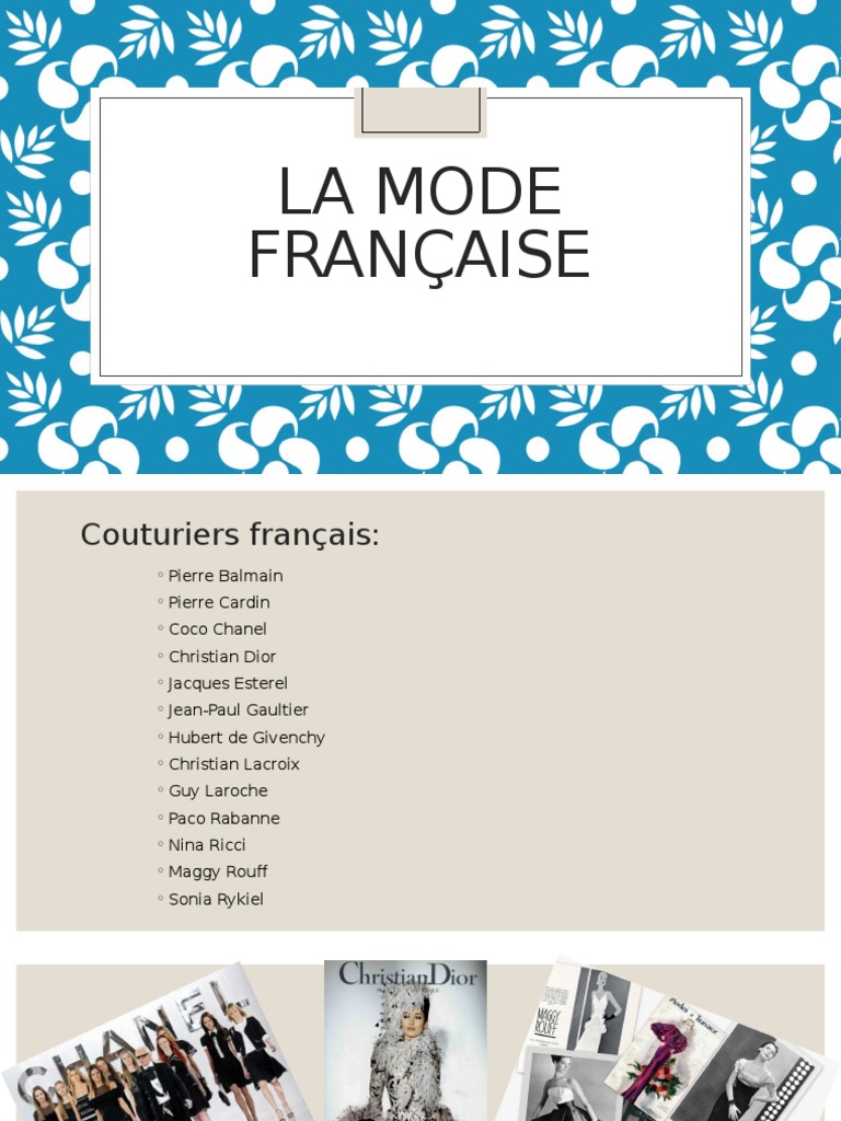 La Mode Francaise | PDF | Maison et jardin | Mode de vie