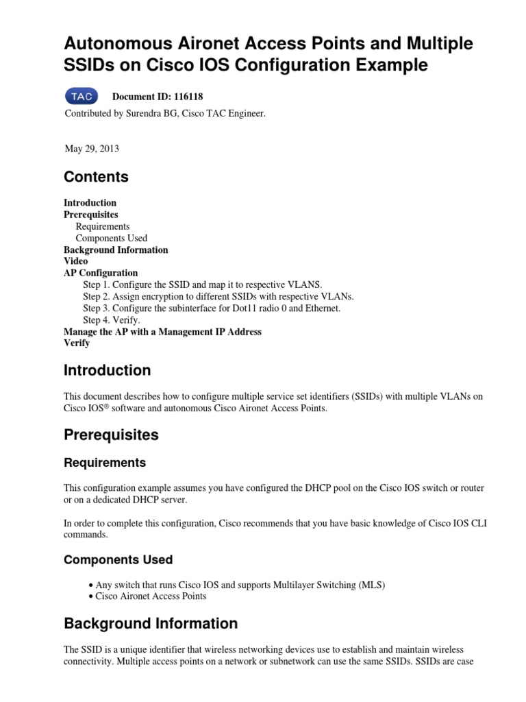 Access Points and Multiple SSID | PDF | Wireless Access Point ...