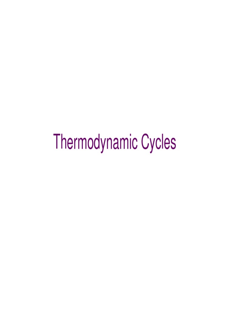 Overview of Thermodynamic Cycles | PDF | Engines | Vehicle Technology