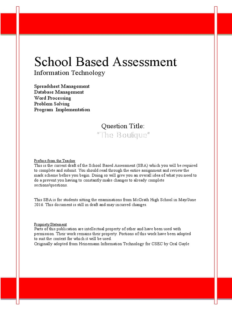 It Sba | PDF | Spreadsheet | Table (Database)