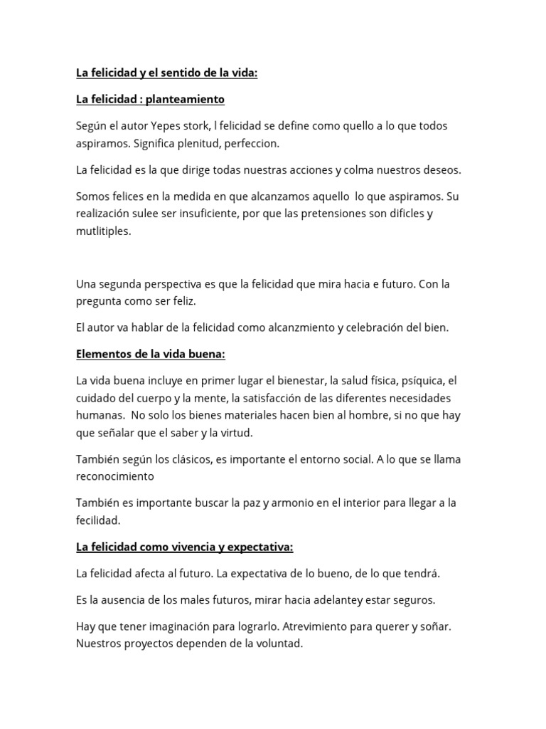 La Felicidad y El Sentido de La Vida | PDF | Felicidad | Science