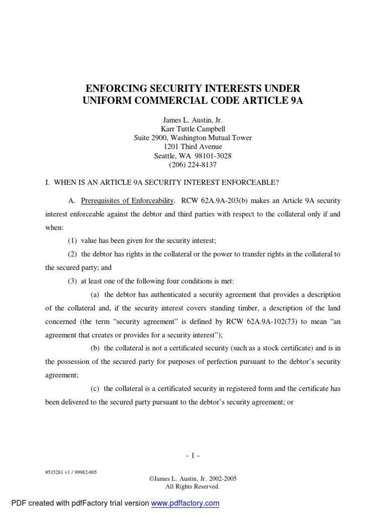 Enforcing A Security Interest | PDF | Security Interest | Foreclosure