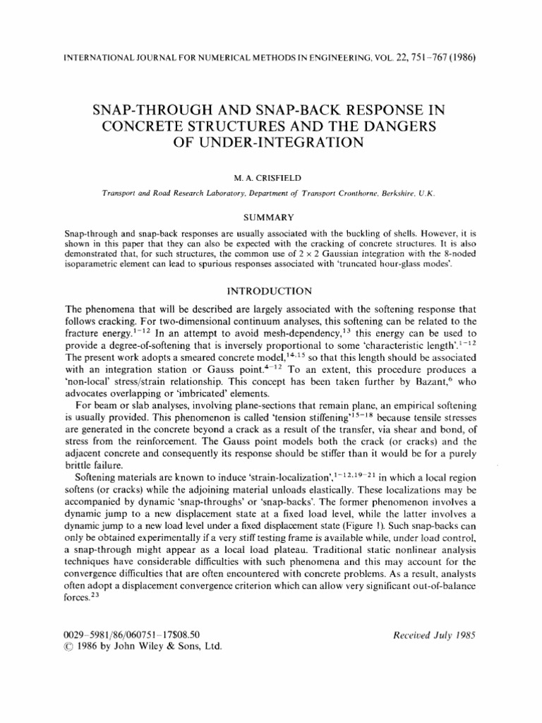 Snap Through and Snap Back Response in Concrete Structures and The ...